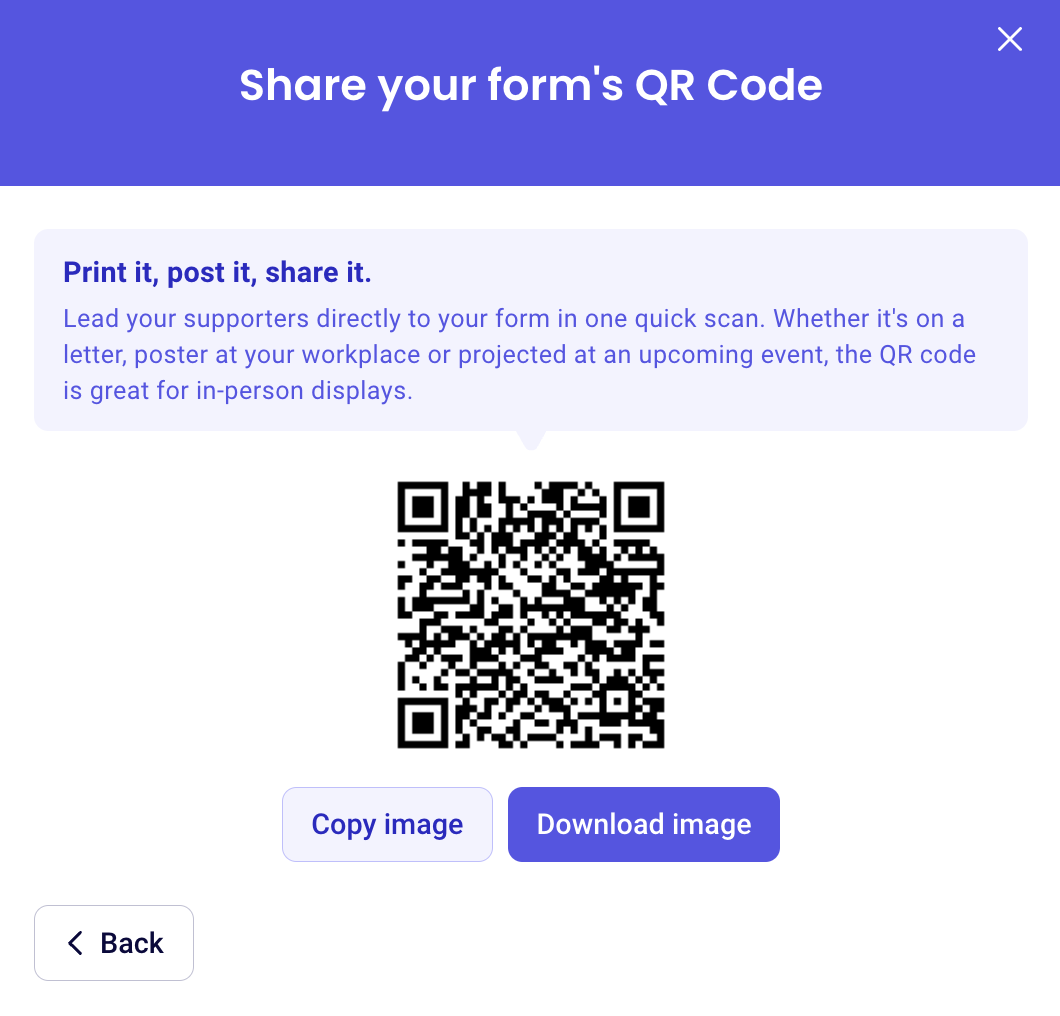 Share your form with a QR code